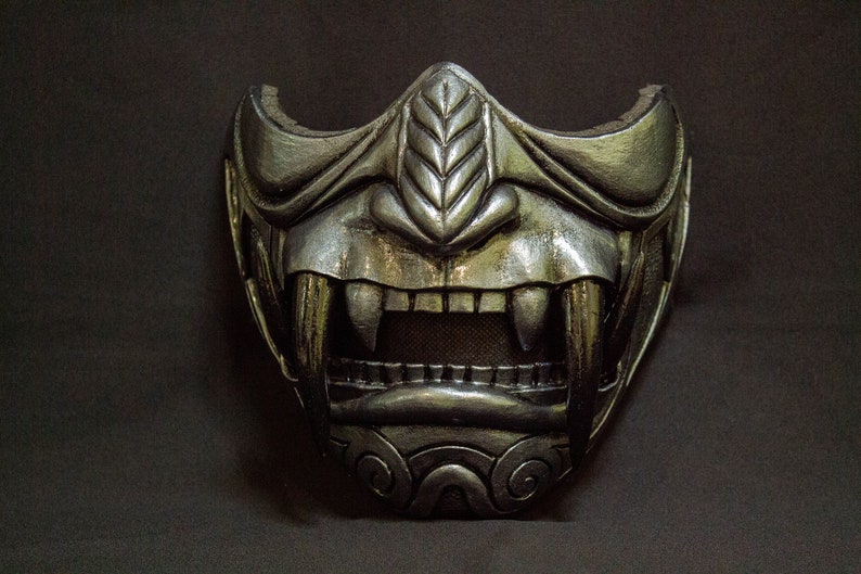 Half Face Graphite Demon Assassin Ronin Samurai Mask, Cool Baddass ...