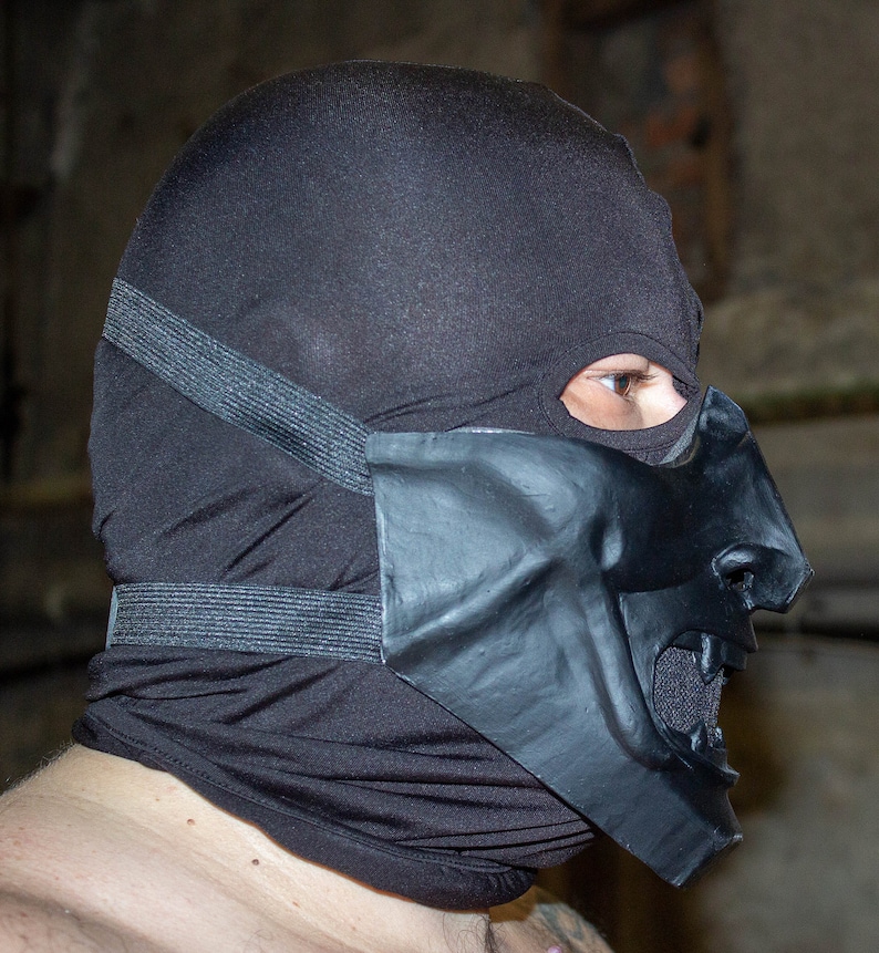 Half Face the black Assassin Ronin Samurai Mask Cool Baddass Demon Oni ...