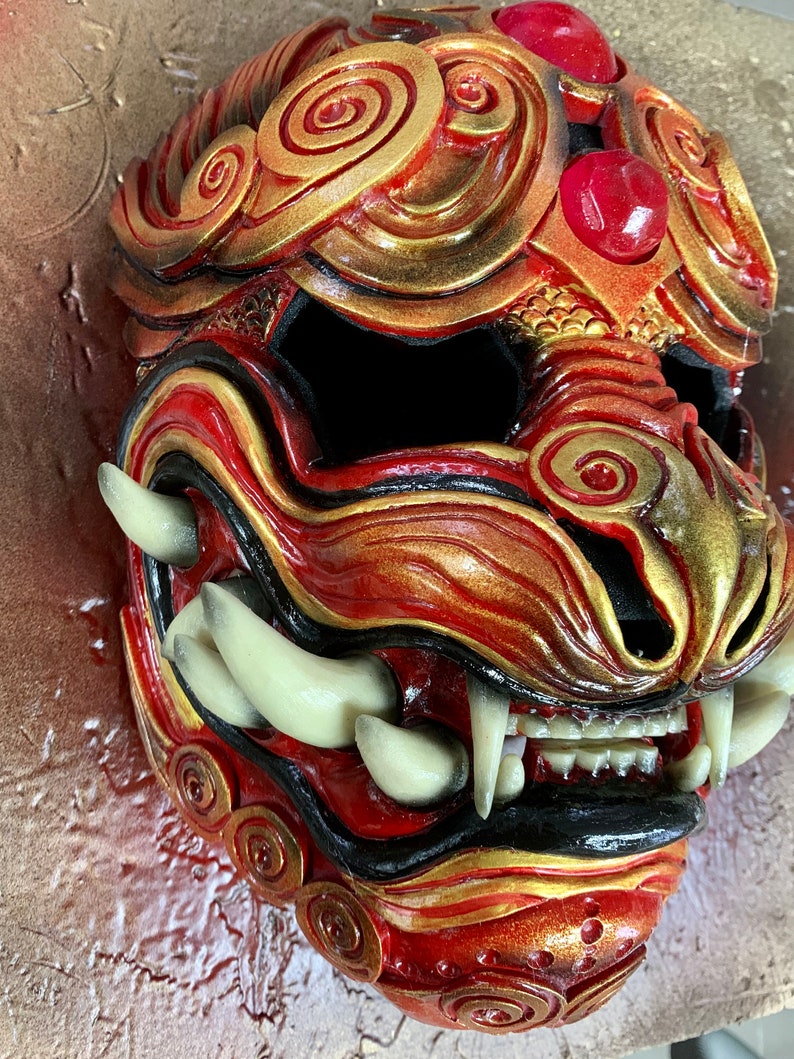 Mask the Lion of the Wind Mask of a Lion Samurai Mask Samurai - Etsy