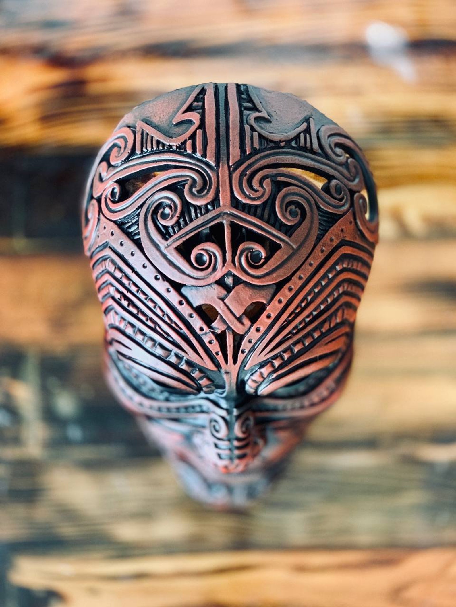 Maori Warrior Face Mask With Full Face Tattoo | Etsy