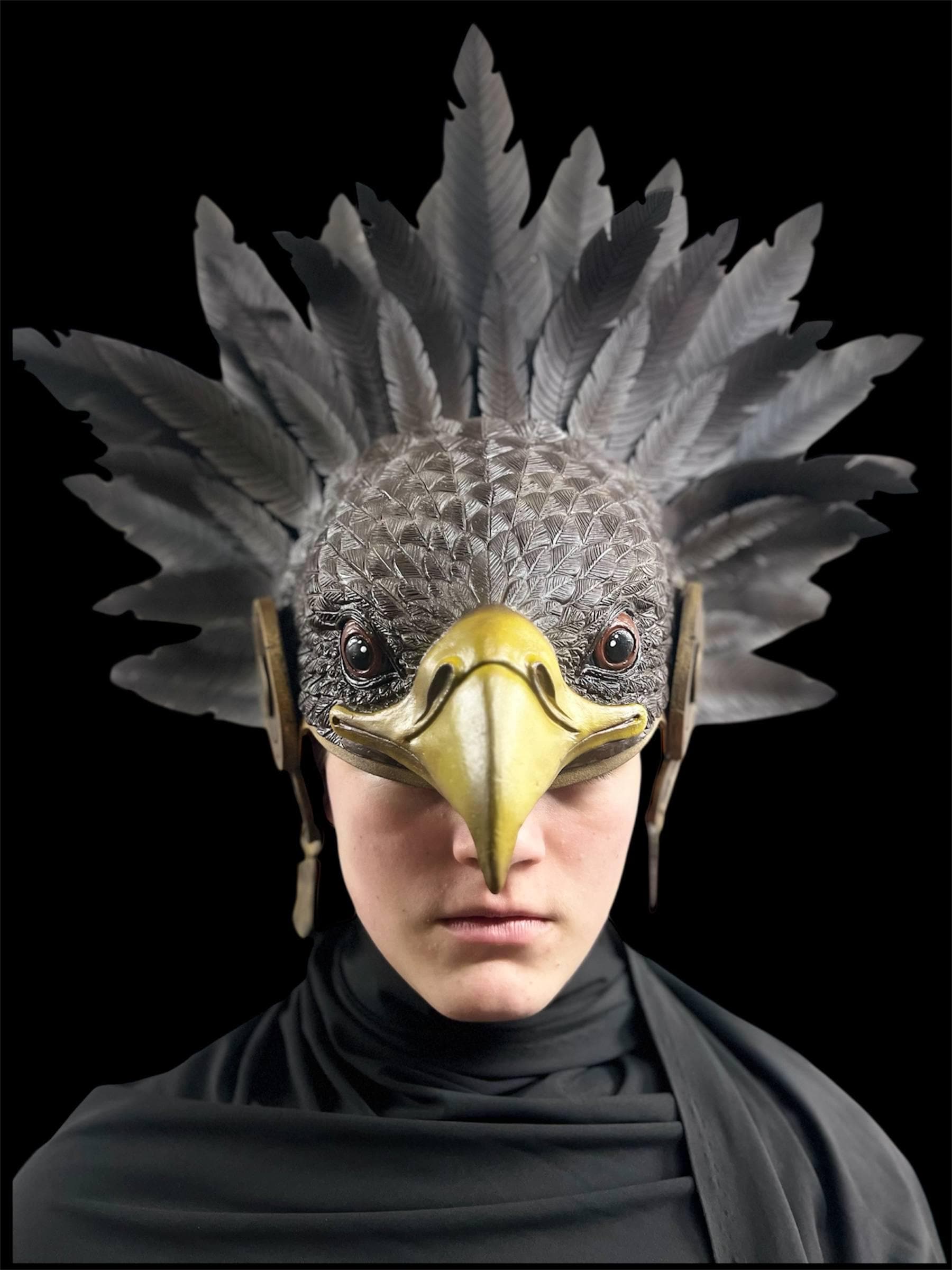 Aztec Eagle Warrior Mask, Hand-engraved Mayan Knight Helmet for Cosplay ...