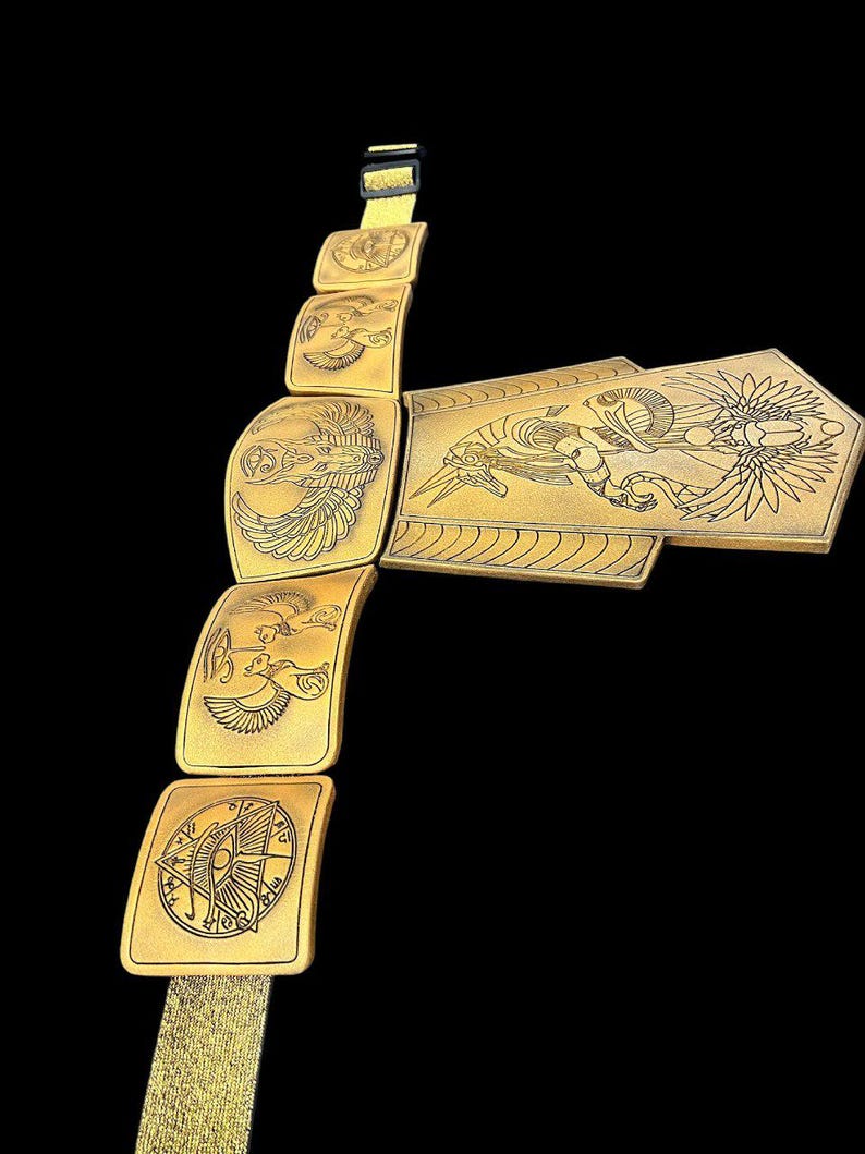 Anubis Warrior Belt, Ancient Egyptian God of Death Waist Armor, Black ...