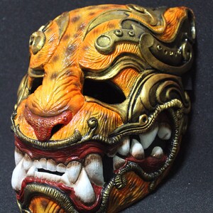 Mask Tiger Samurai Assassin.kabuki Samurai Armor Japanese Mask Cosplay ...