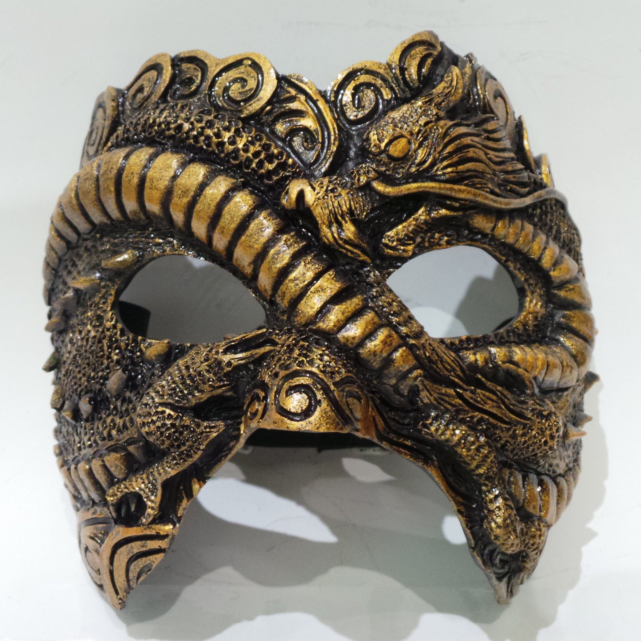 Mask Golden Dragon Yakuza Mask Venetian Mask Japanese Mask | Etsy