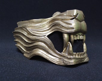 Wolf Mask Wolf Oni Berserk Menpo Mask Samurai Fenrir | Etsy