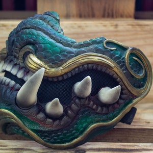 Mask Dragon Smoky Fel Poison Samurai Mask - Etsy