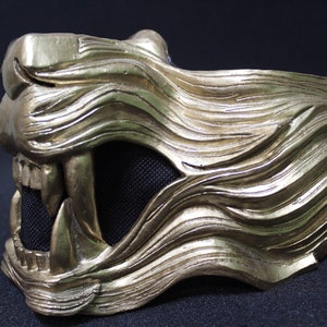 Wolf Mask GOLD Wolf Oni Berserk Menpo Mask Samurai Fenrir - Etsy