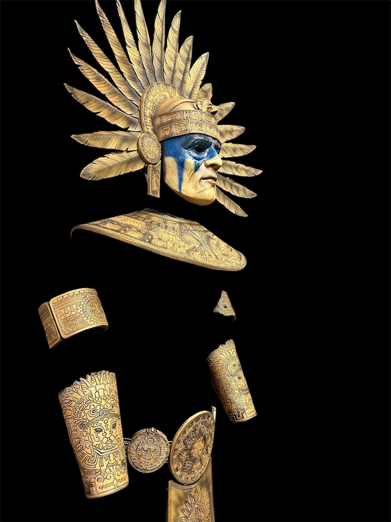 Full Aztec Warrior Costume, Mayan Priest Armor Set, Ancient Mexico ...
