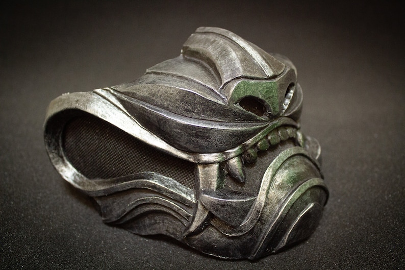 Silver Lion Oni Mask Half Face Samurai Armor - Etsy
