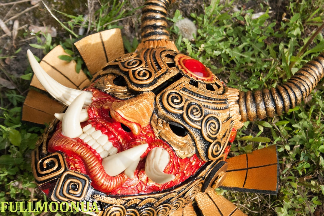 Mask of Deadly Samurai Demon Mask Samurai Armor Cosplay Kabuki - Etsy