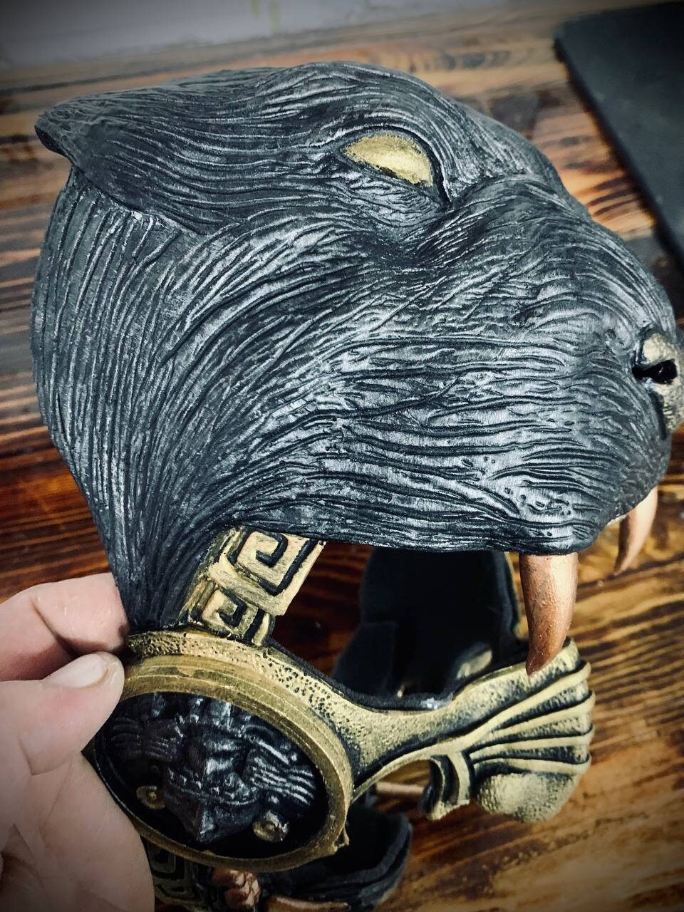 Aztec Jaguar Warrior Helmet Open Face, Ancient Mayan Tiger Mask, Tribal ...