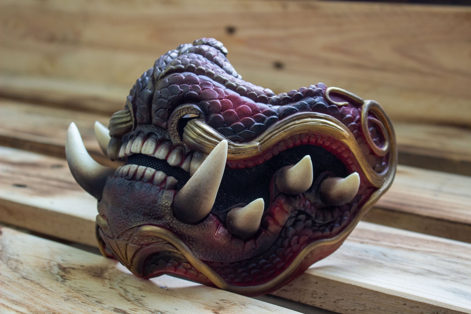 Mask Dragon Sakura Blossom Samurai Mask - Etsy