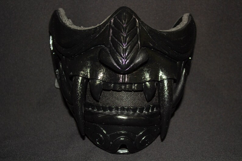 Half Face Black Demon Assassin Ronin Samurai Mask Cool | Etsy