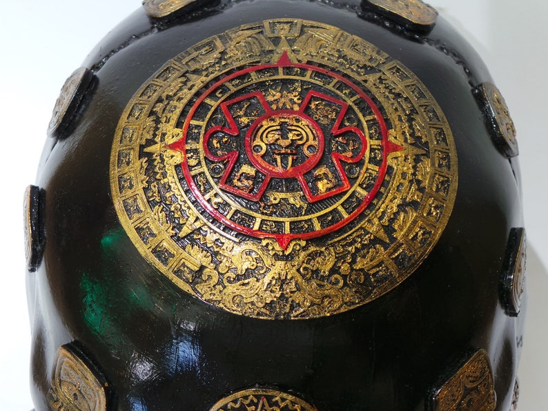 Mask Human Skull Mask Aztec Skull Calendar Maya Full Face With - Etsy