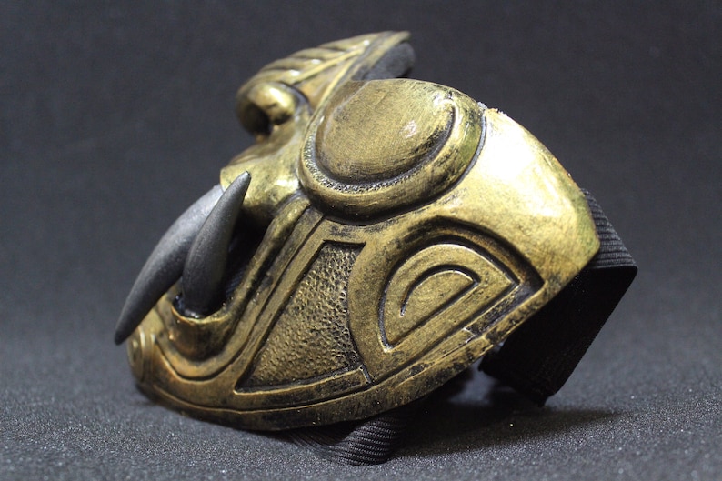 Silver Fang Half Face Gold Demon Assassin Ronin Samurai Mask - Etsy
