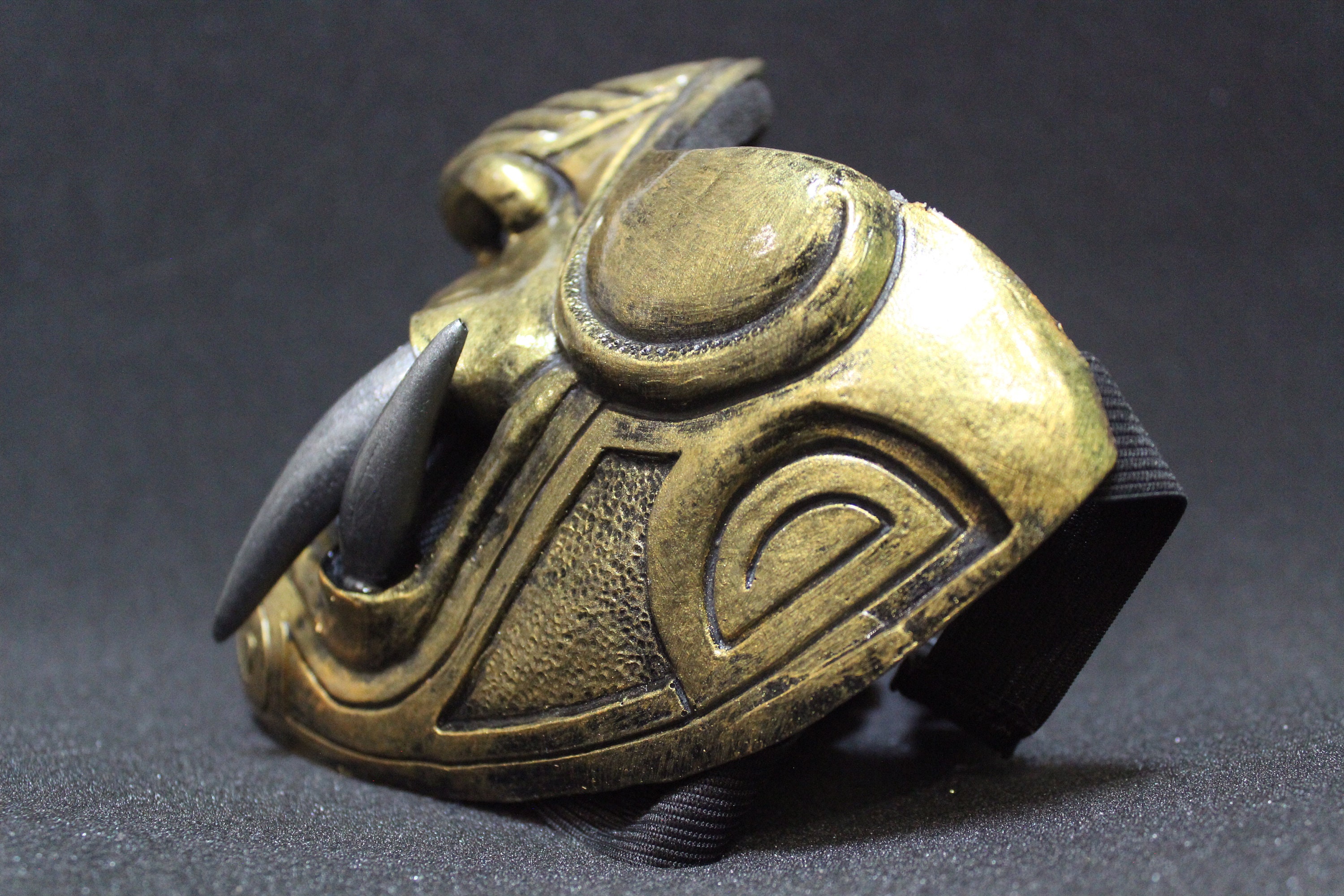 Silver Fang Half Face Gold Demon Assassin Ronin Samurai Mask, Cool ...