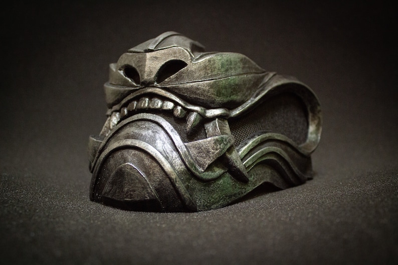 Silver Lion Oni Mask Half Face Samurai Armor - Etsy