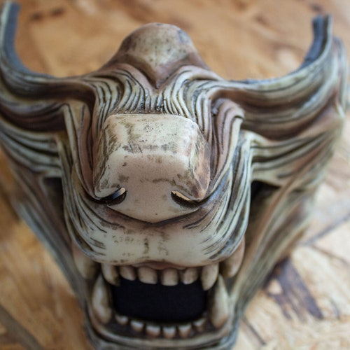 Wolf Mask Wolf Oni Berserk Menpo Mask Samurai Fenrir | Etsy