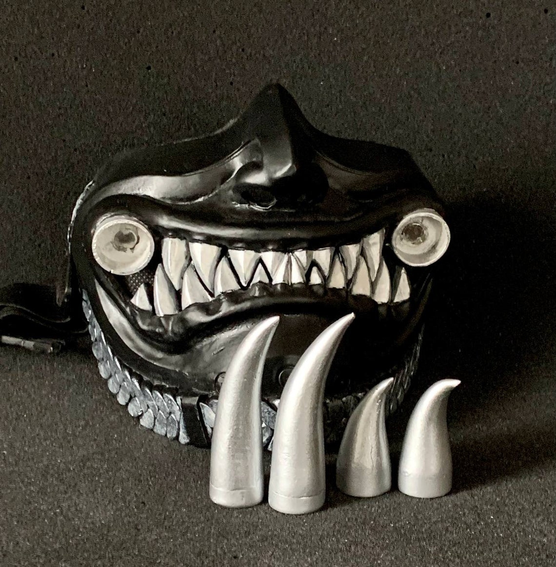 Half Face Samurai Mask Black Water - Etsy