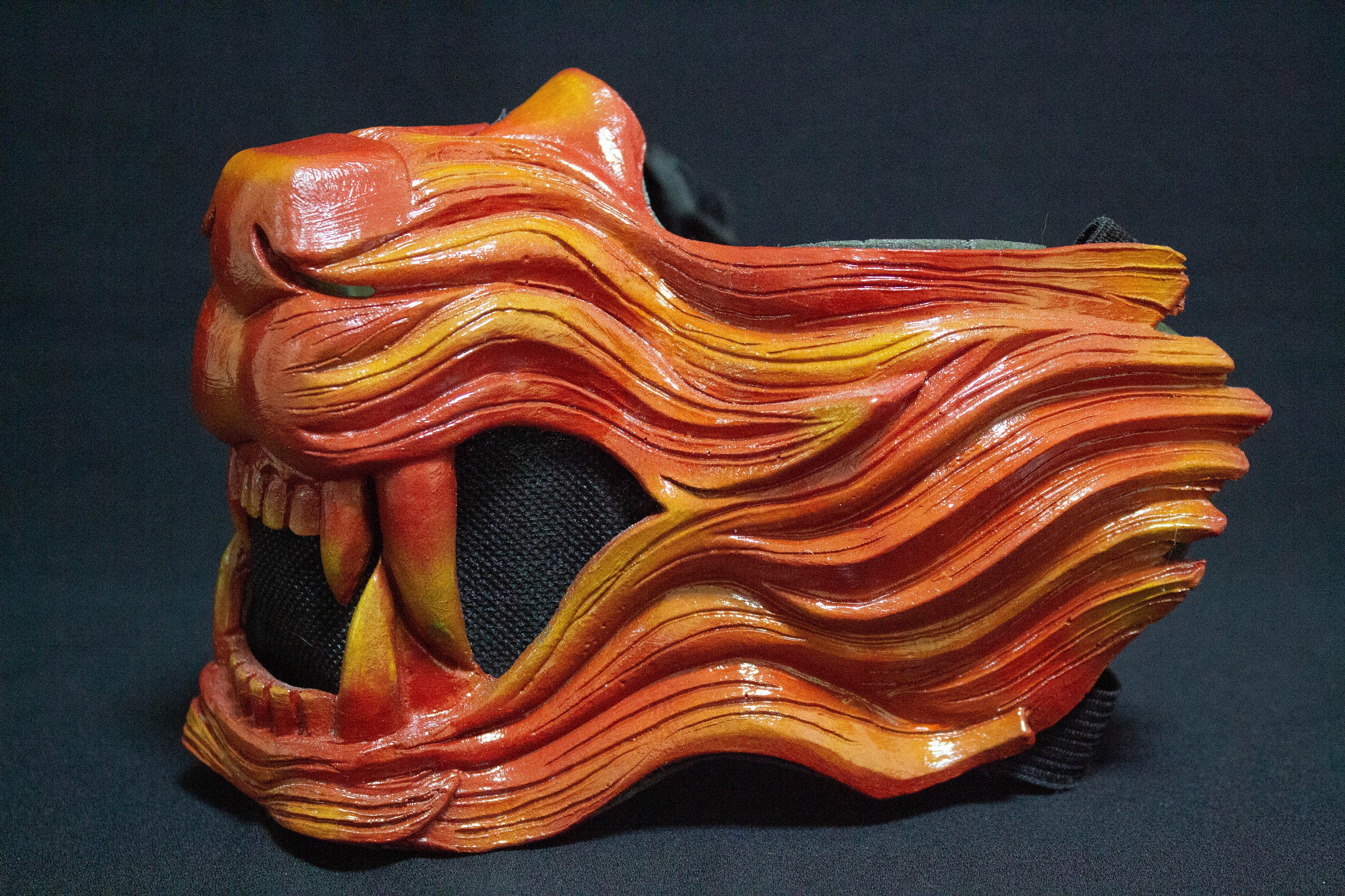 Wolf Mask Fiery Wolf Oni Berserk Menpo Mask Samurai Fenrir - Etsy