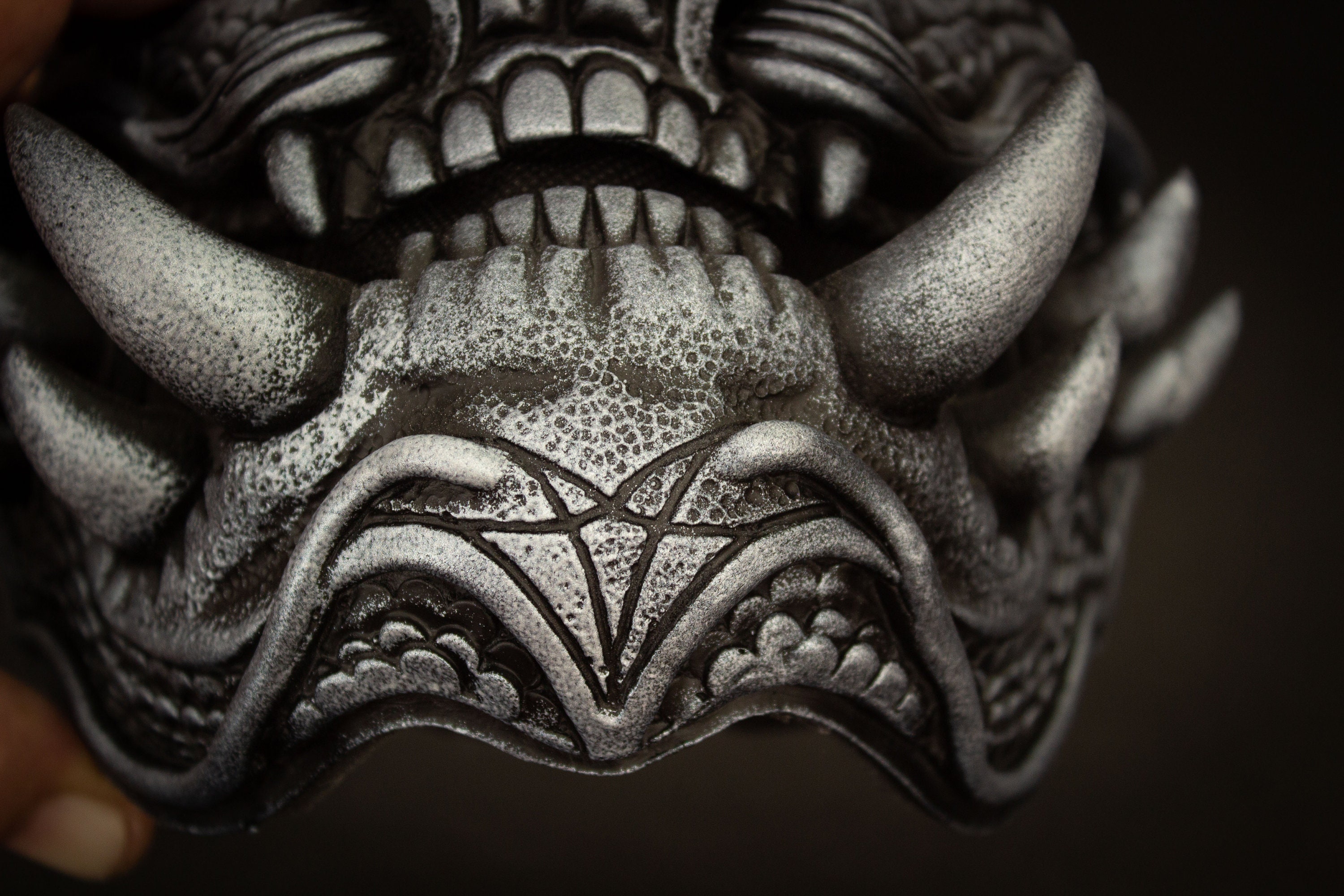 Silver dragon yakuza. Samurai mask. silver | Etsy