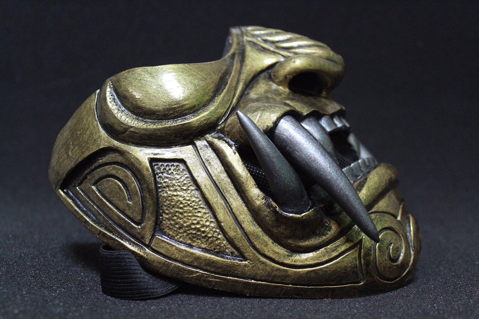 Silver Fang Half Face Gold Demon Assassin Ronin Samurai Mask - Etsy