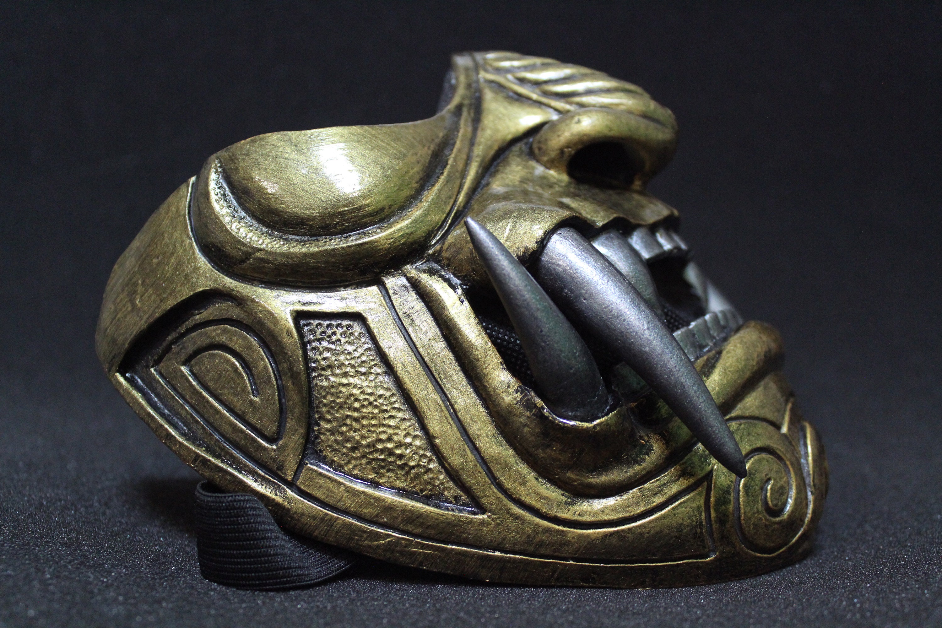 Silver Fang Half Face Gold Demon Assassin Ronin Samurai Mask - Etsy