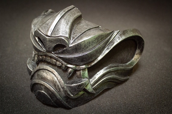 Silver Lion Oni Mask Half Face Samurai Armor - Etsy