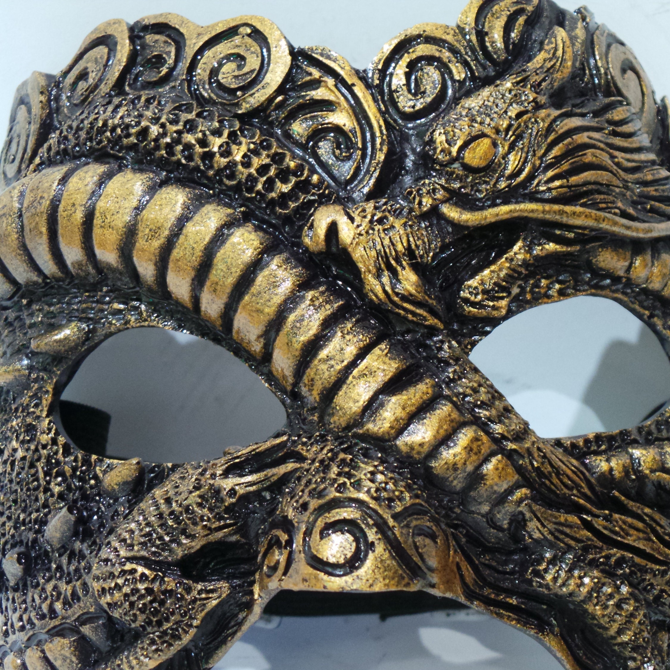 Mask Golden Dragon Yakuza Mask Venetian Mask Japanese Mask | Etsy