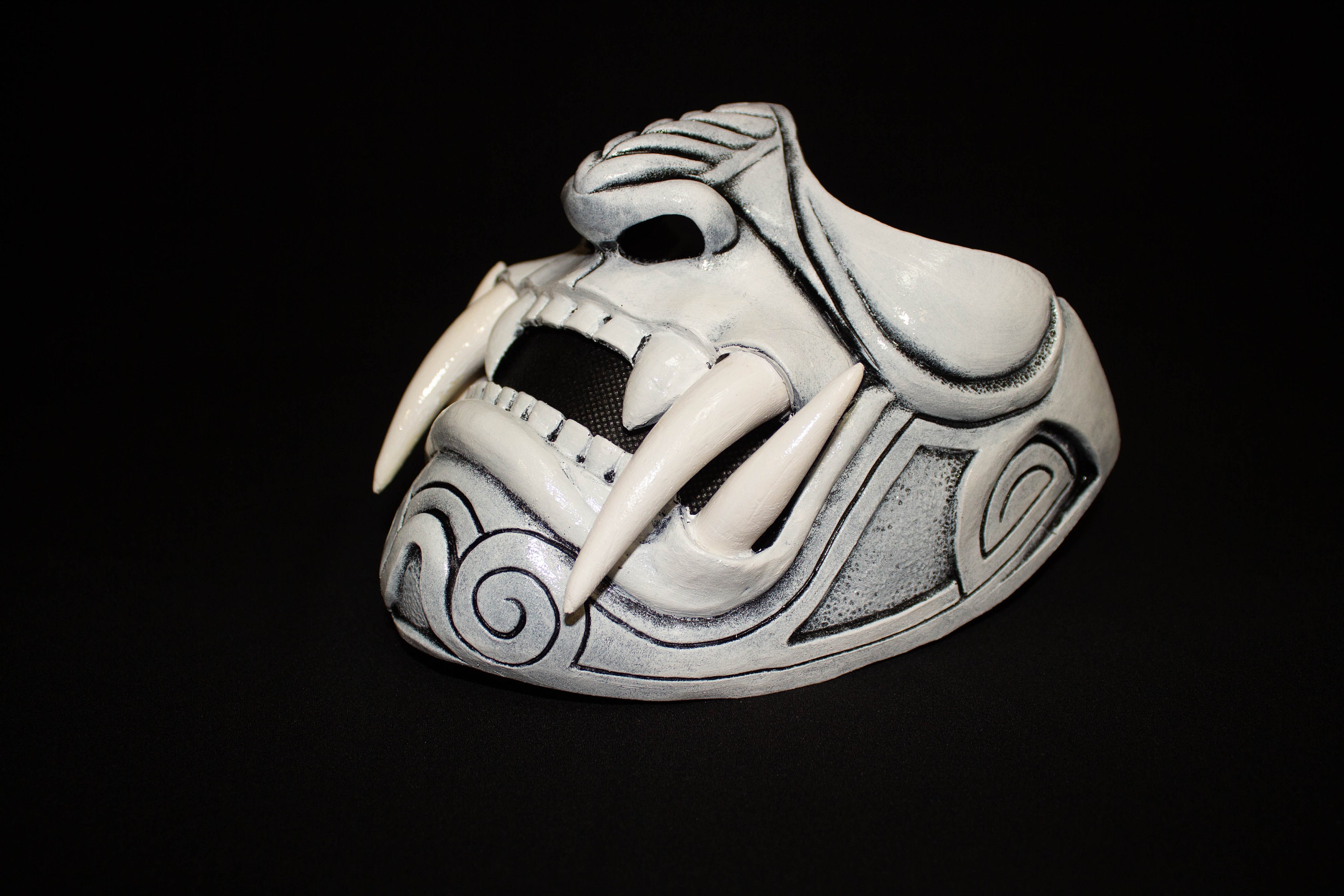 Half Face White Demon Assassin Ronin Samurai Mask Cool - Etsy