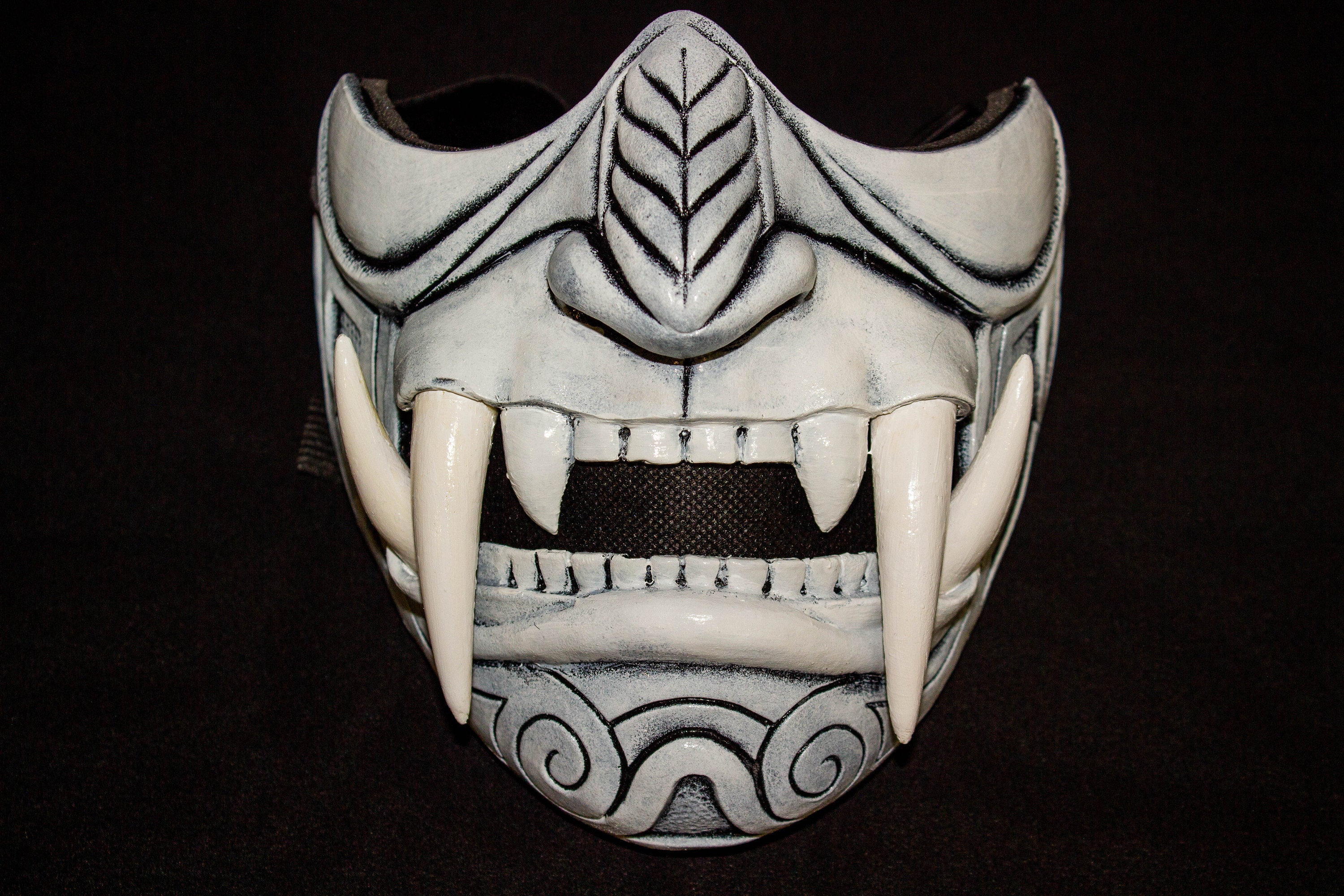 Half Face White Demon Assassin Ronin Samurai Mask Cool - Etsy