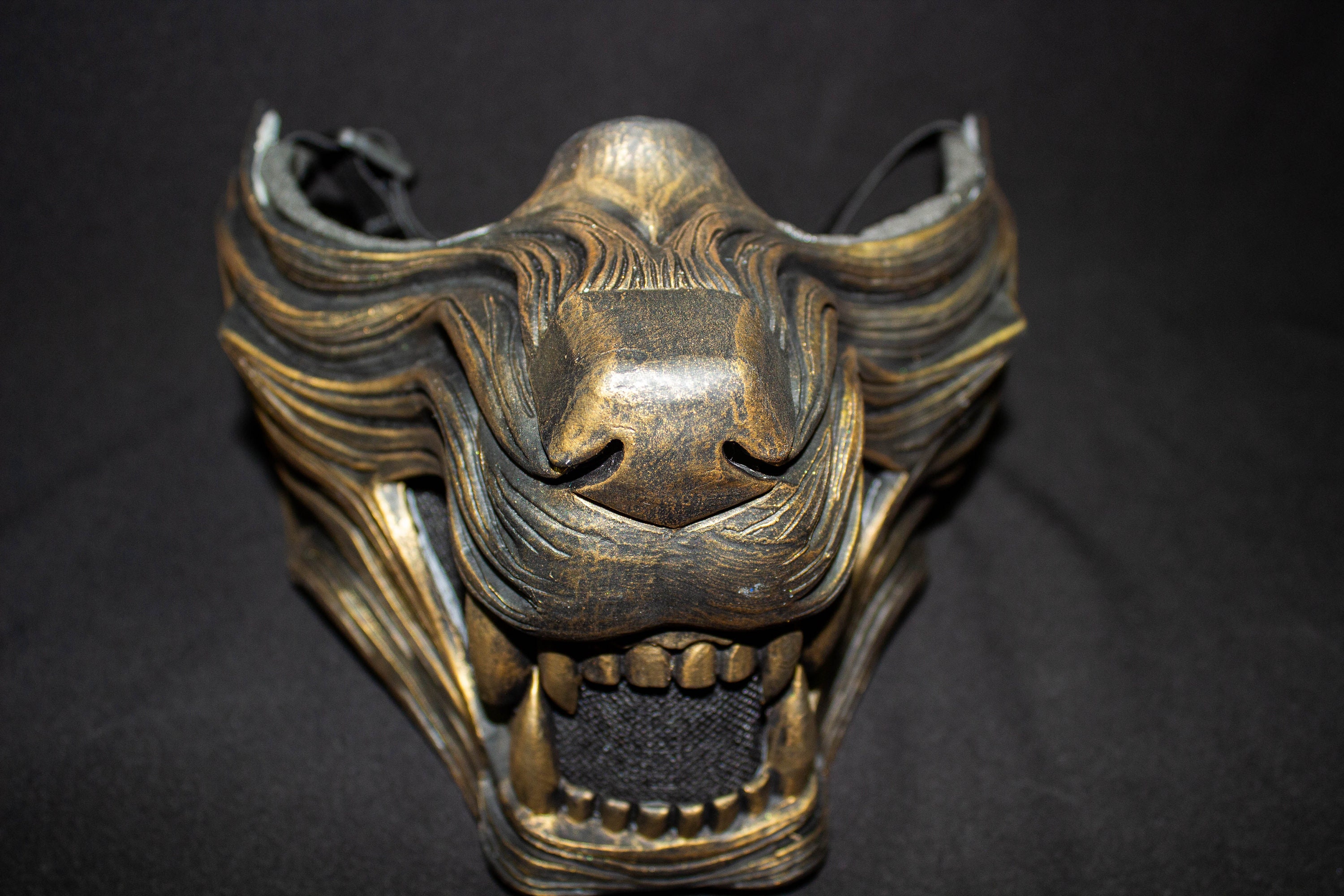 Wolf mask Wolf Oni berserk Menpo Mask Samurai fenrir | Etsy