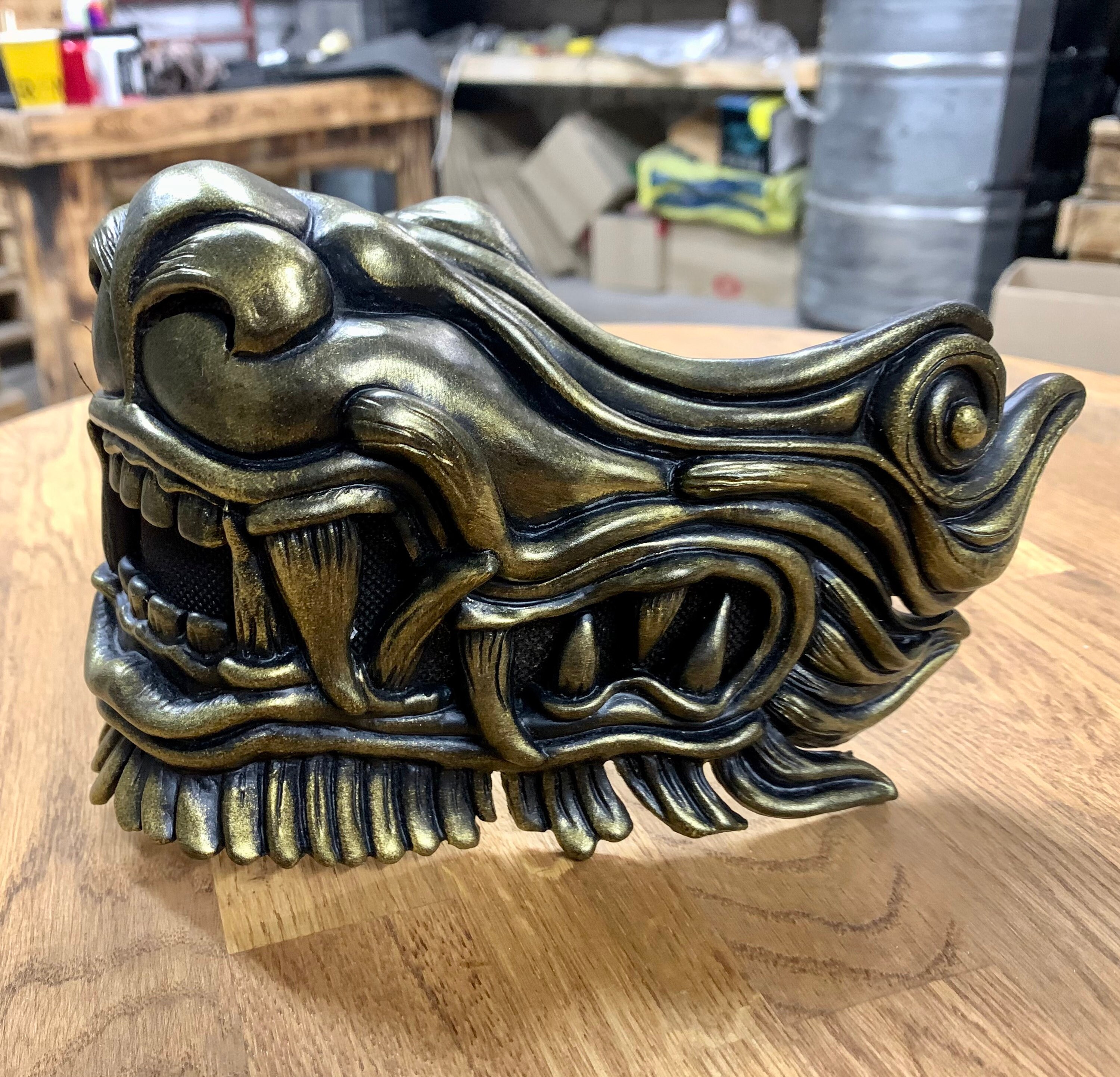 Mask Dragon Gold Samurai | Etsy