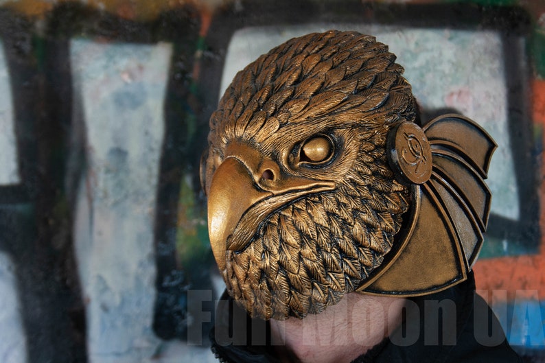 Mask of God RA Egyptian Falcon Head Horus Gold | Etsy