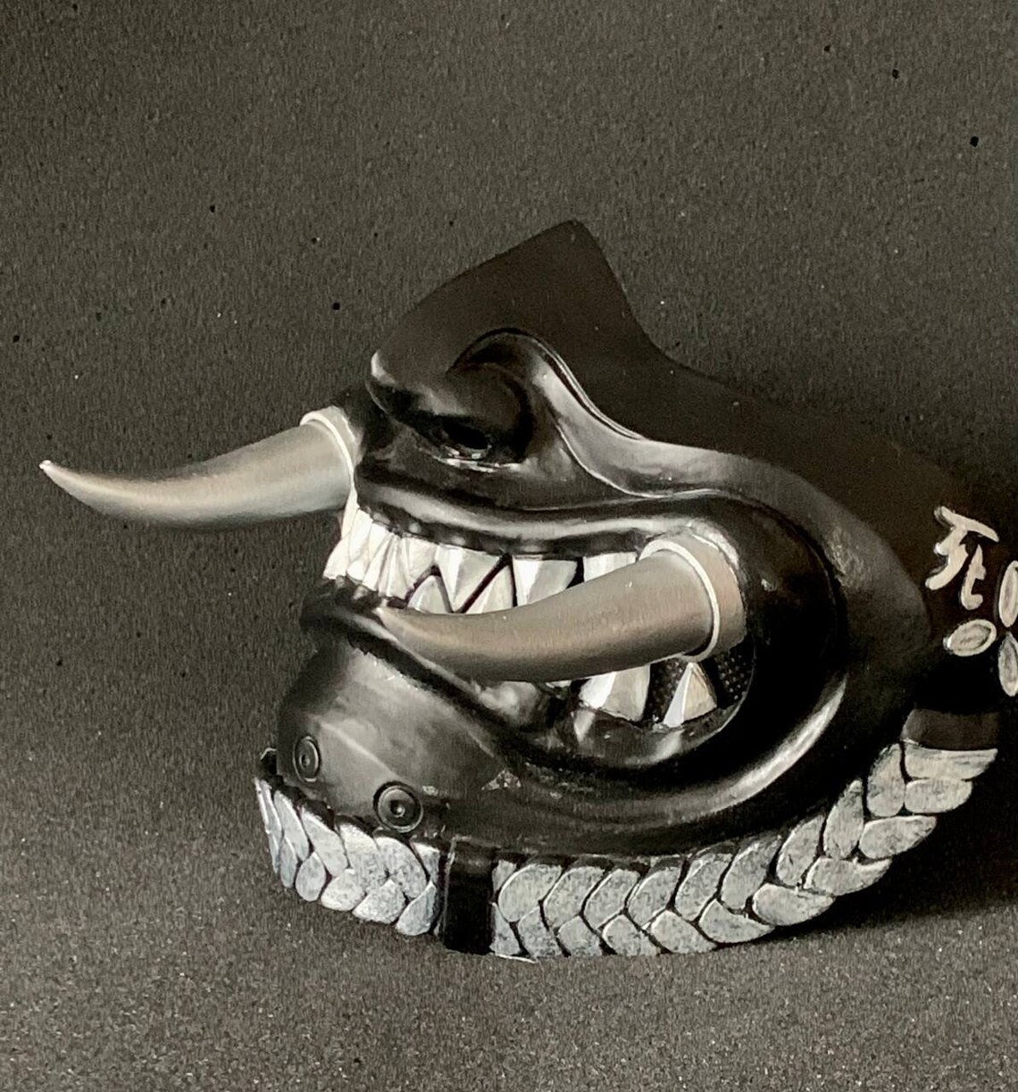 Half Face Samurai Mask Black Water - Etsy