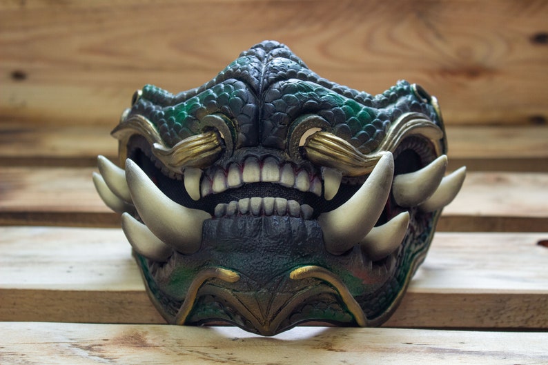 Mask Dragon Smoky Fel Poison Samurai Mask - Etsy