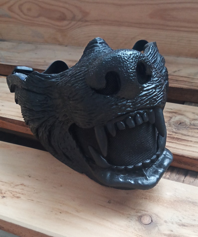 Wolf Mask Mask Black Angry Bear Dire Wolf - Etsy
