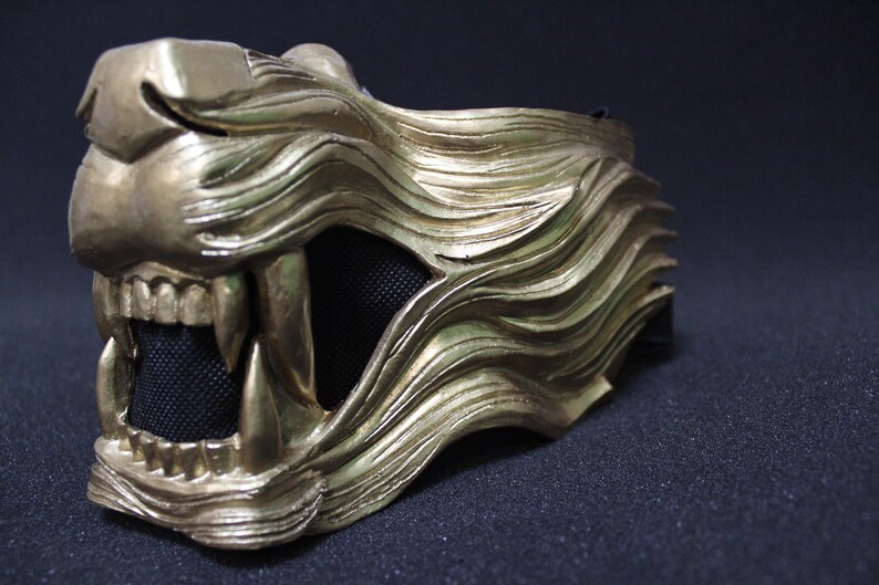 Wolf mask GOLD Wolf Oni berserk Menpo Mask Samurai fenrir | Etsy