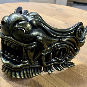 Mask Dragon Gold Samurai - Etsy