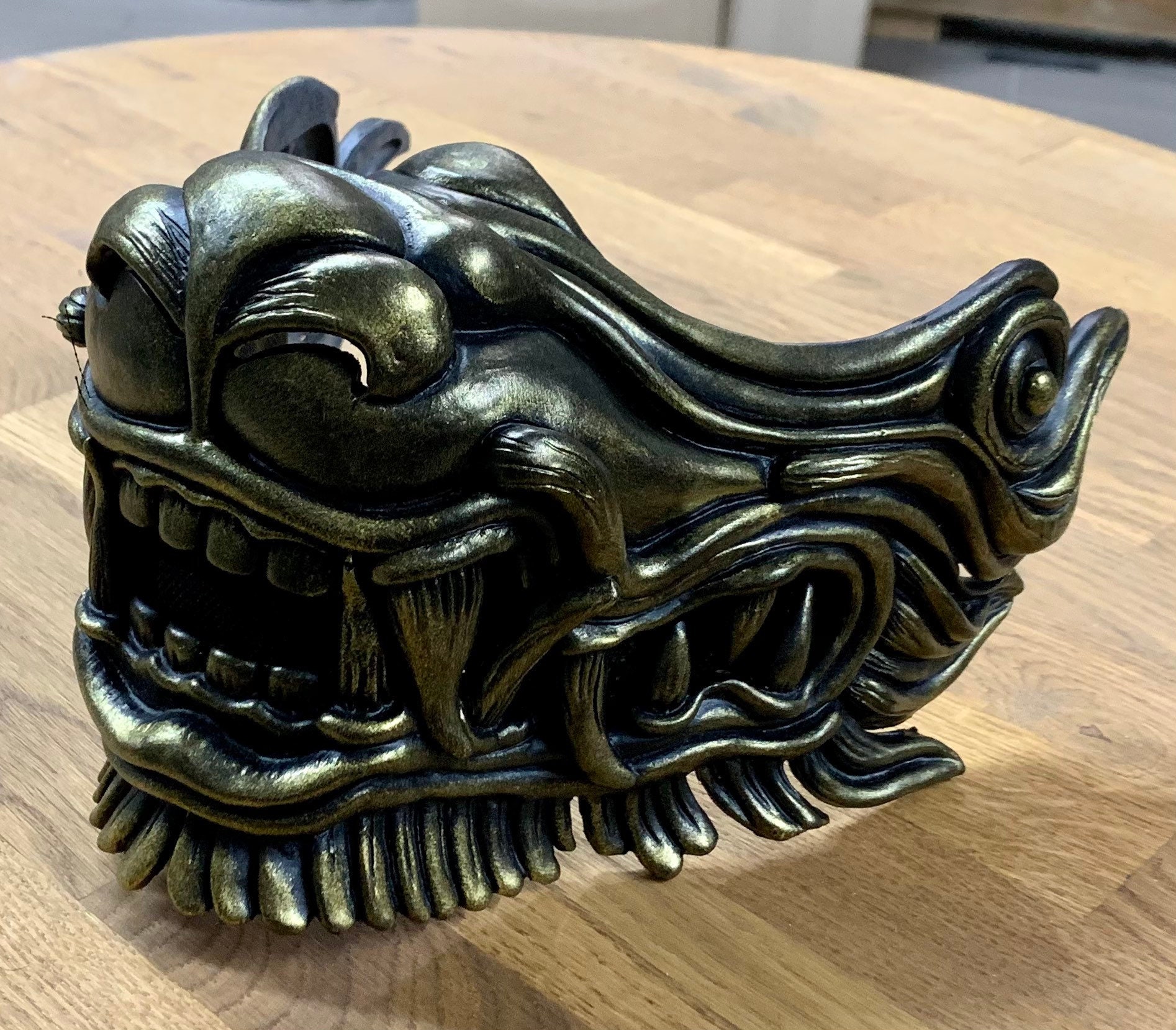 Mask Dragon Gold Samurai | Etsy