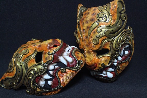 Mask Tiger Samurai Assassin.kabuki Samurai Armor Japanese Mask - Etsy