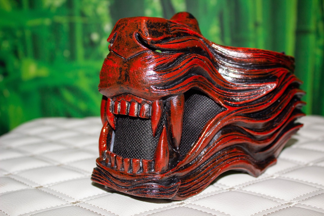 Wolf Mask Wolf Red Tree Oni Berserk Menpo Mask Samurai Fenrir - Etsy