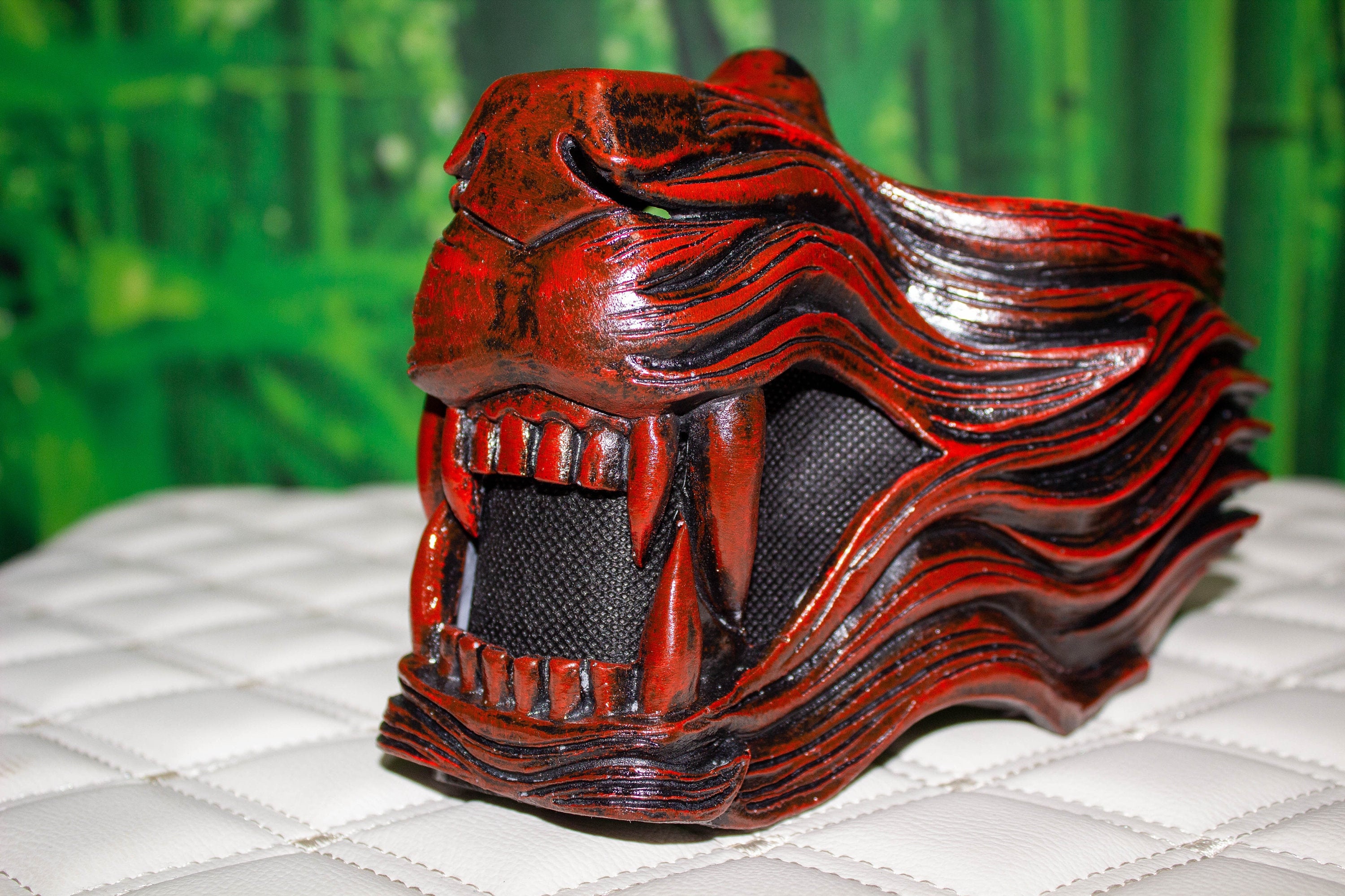 Wolf Mask Wolf Red Tree Oni Berserk Menpo Mask Samurai Fenrir - Etsy