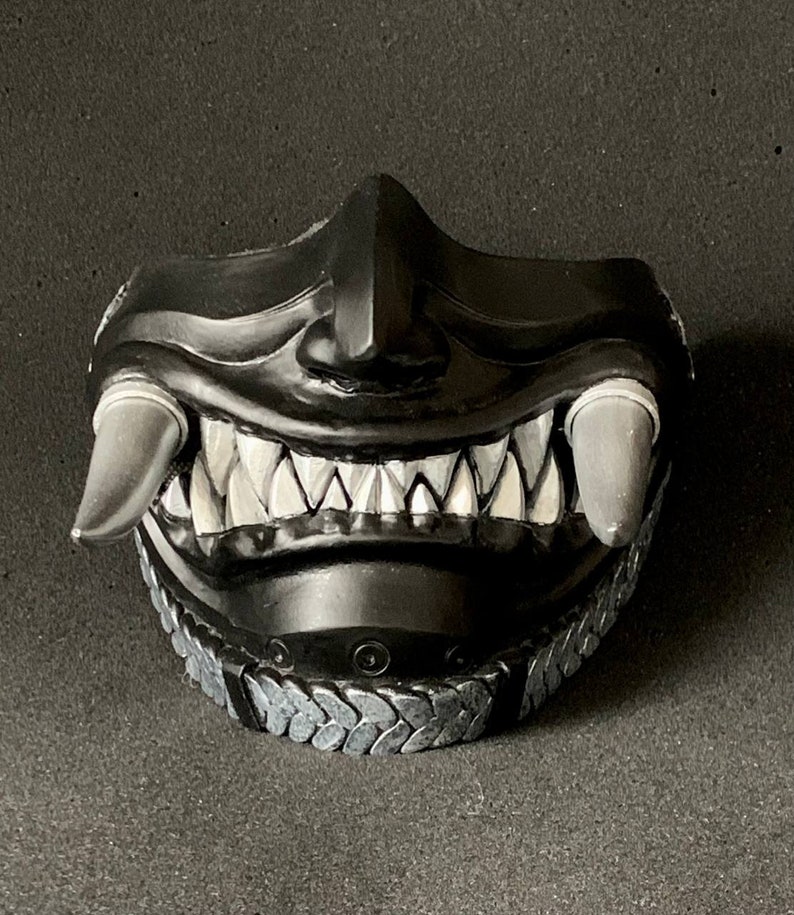 Half Face Samurai Mask Black Water - Etsy