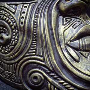 Gold Maori Mask Samurai Mask Face Tattoo Half Face Mask - Etsy