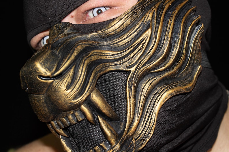 Wolf mask Wolf Oni berserk Menpo Mask Samurai fenrir | Etsy