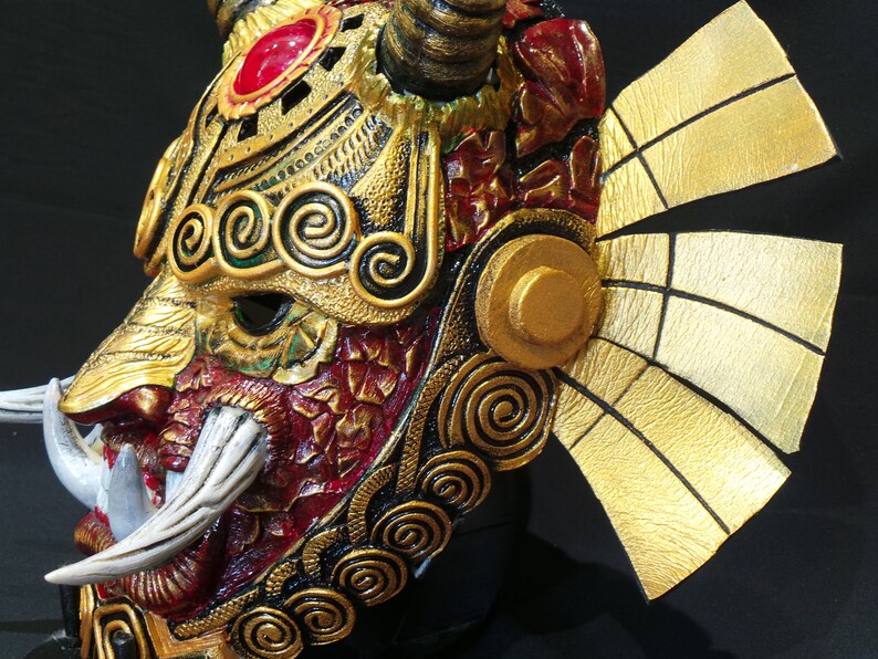 Mask of Deadly Samurai Demon Mask Samurai Armor Cosplay Kabuki - Etsy