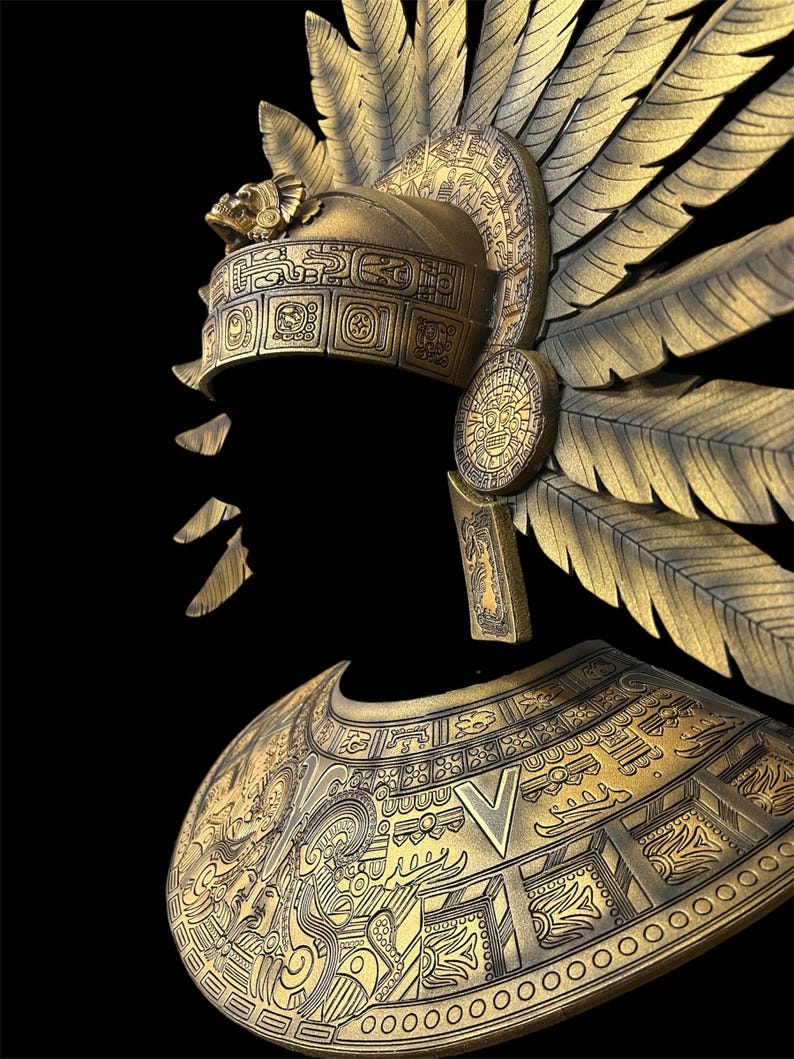 Full Aztec Warrior Costume, Mayan Priest Armor Set, Ancient Mexico ...