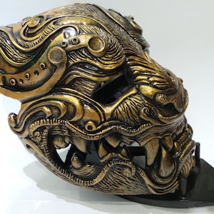 Mask Gold Tiger Samurai Assassin.kabuki Samurai Armor Japanese Mask ...