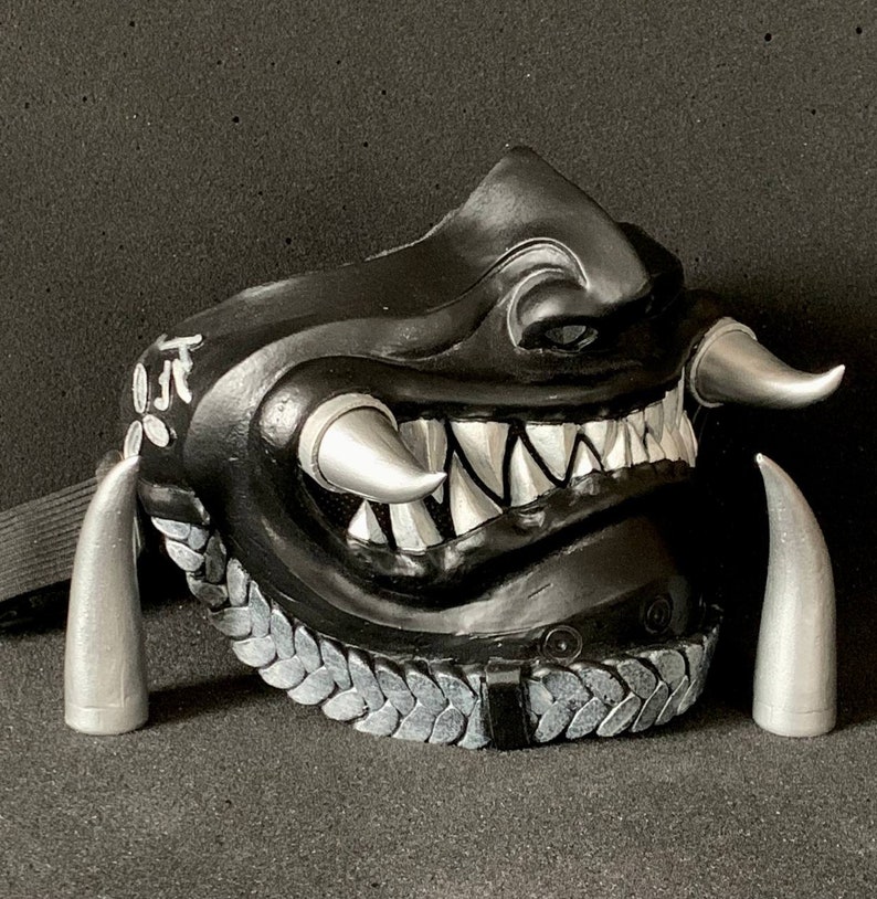 Half Face Samurai Mask Black Water - Etsy
